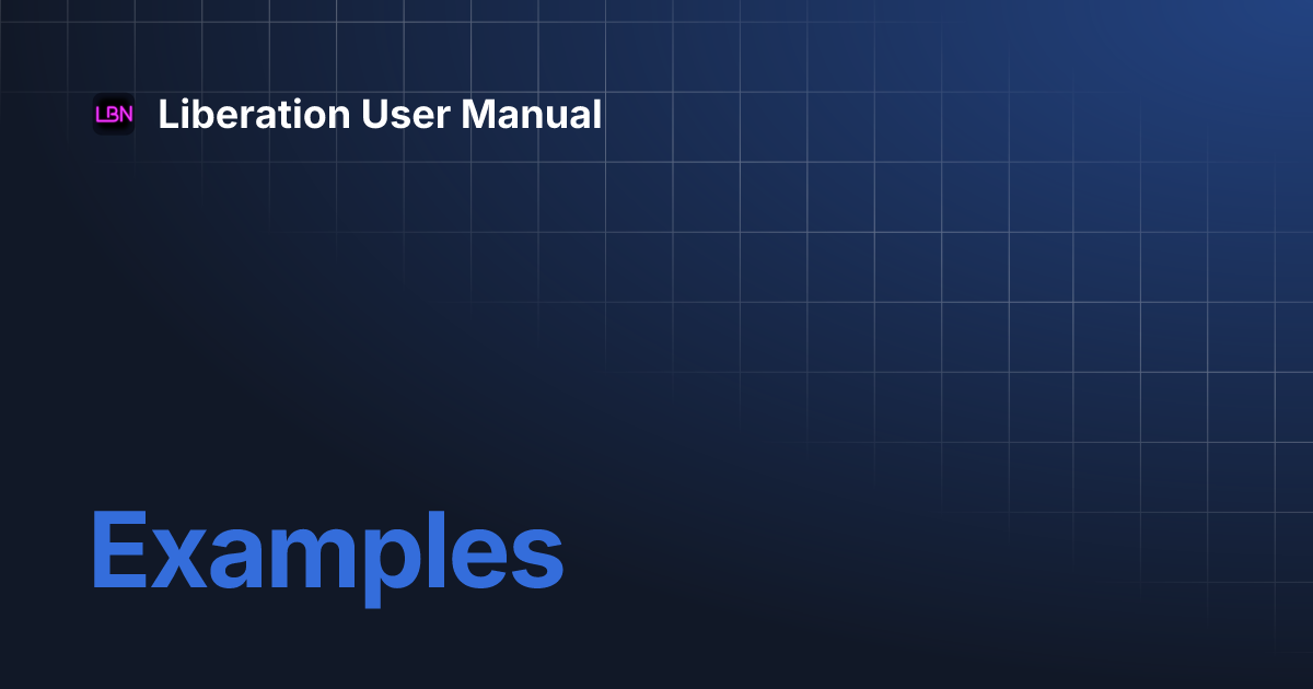 Examples | Liberation User Manual
